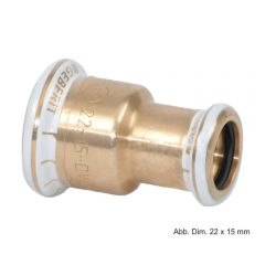 Geberit Mapress Rotguss Muffe reduziert, 22mm x 15mm