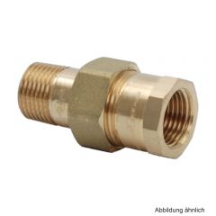 Rotguss Verschraubung flachdichtend AG, Serie 3331, 1/2"